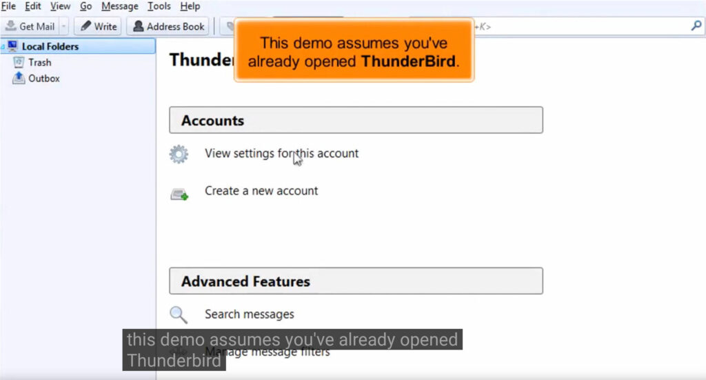 How to Configure Thunderbird POP SSL Account - Bullhead City Web Design